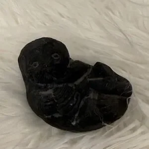 Art | Hand Carved Stone Sea Otter Figurine Black Rustic Animal ...